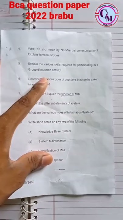 BCA 1st semester question paper 2023 business communication |previous ...