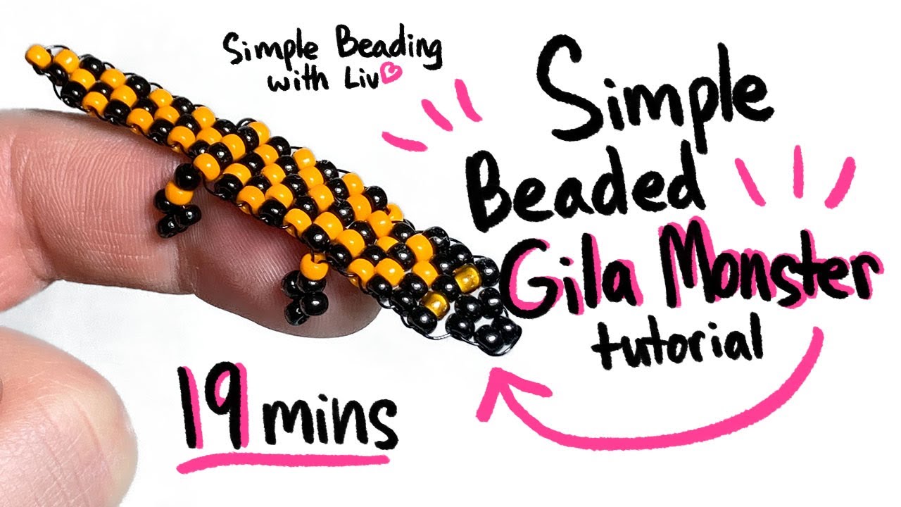 Simple Beaded Gila Monster Tutorial - YouTube