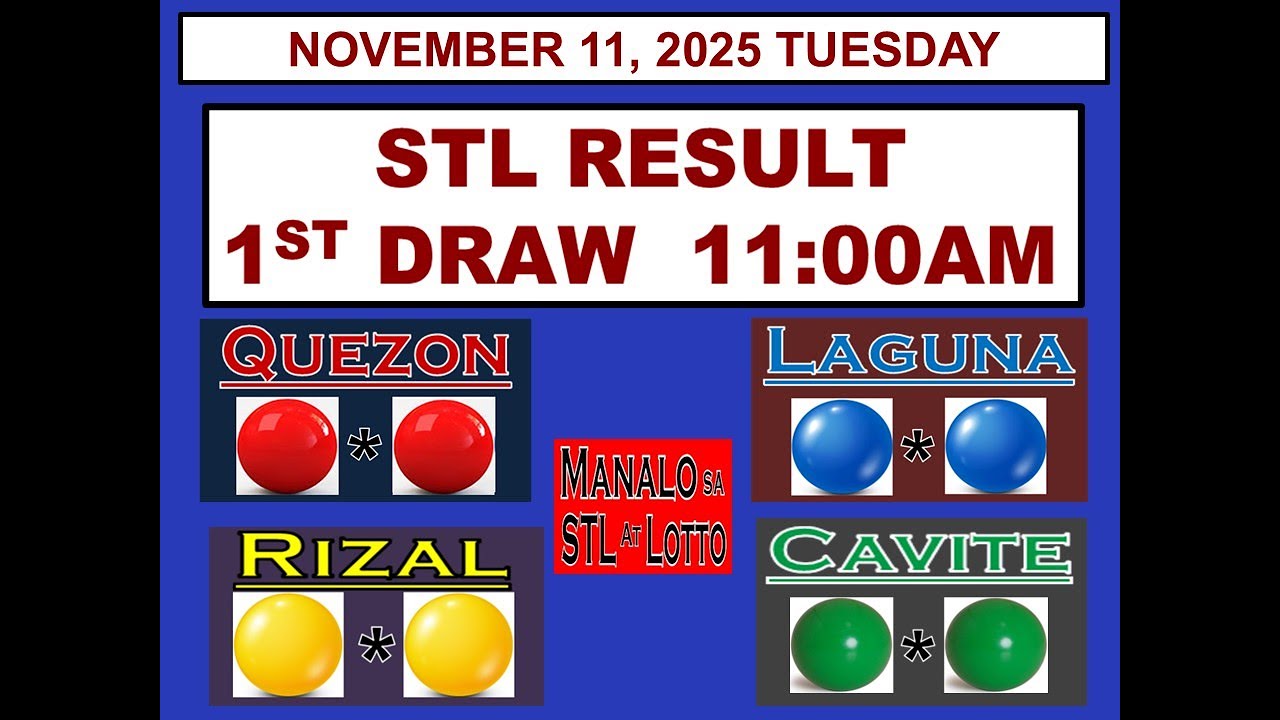 STL 1ST Draw 11AM Result STL Cavite STL Quezon STL Laguna STL Rizal ...