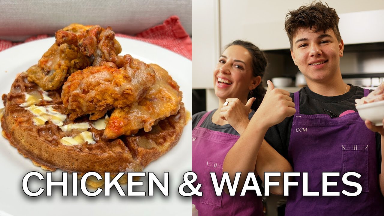 Carla and Cosmo Make Chicken & Waffles - YouTube