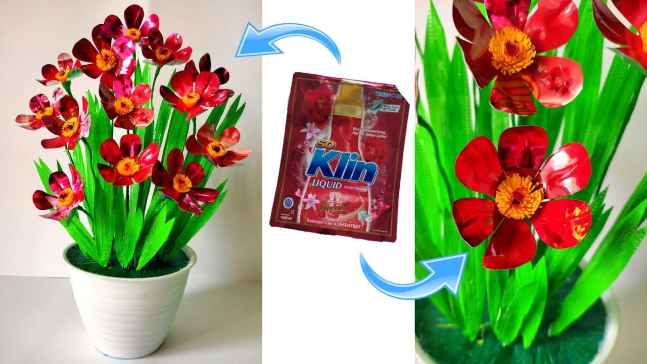 Ide Kreatif jadi Bunga Cantik dari Plastik Kemasan Sabun Cair - YouTube