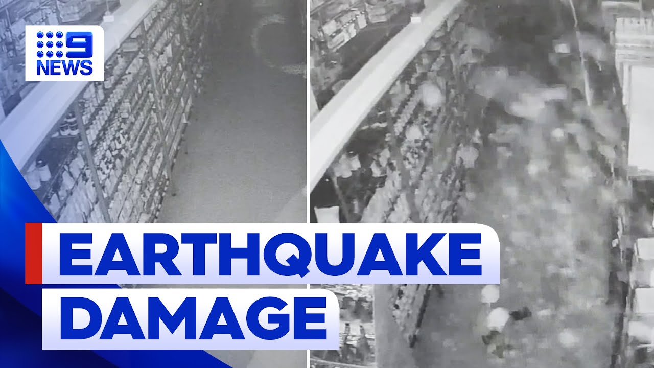 CCTV footage captured moment earthquake shook Victoria | 9 News ...