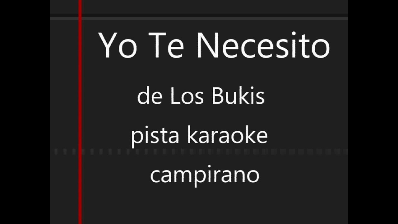 Yo Te Necesito, piista karaoke. - YouTube