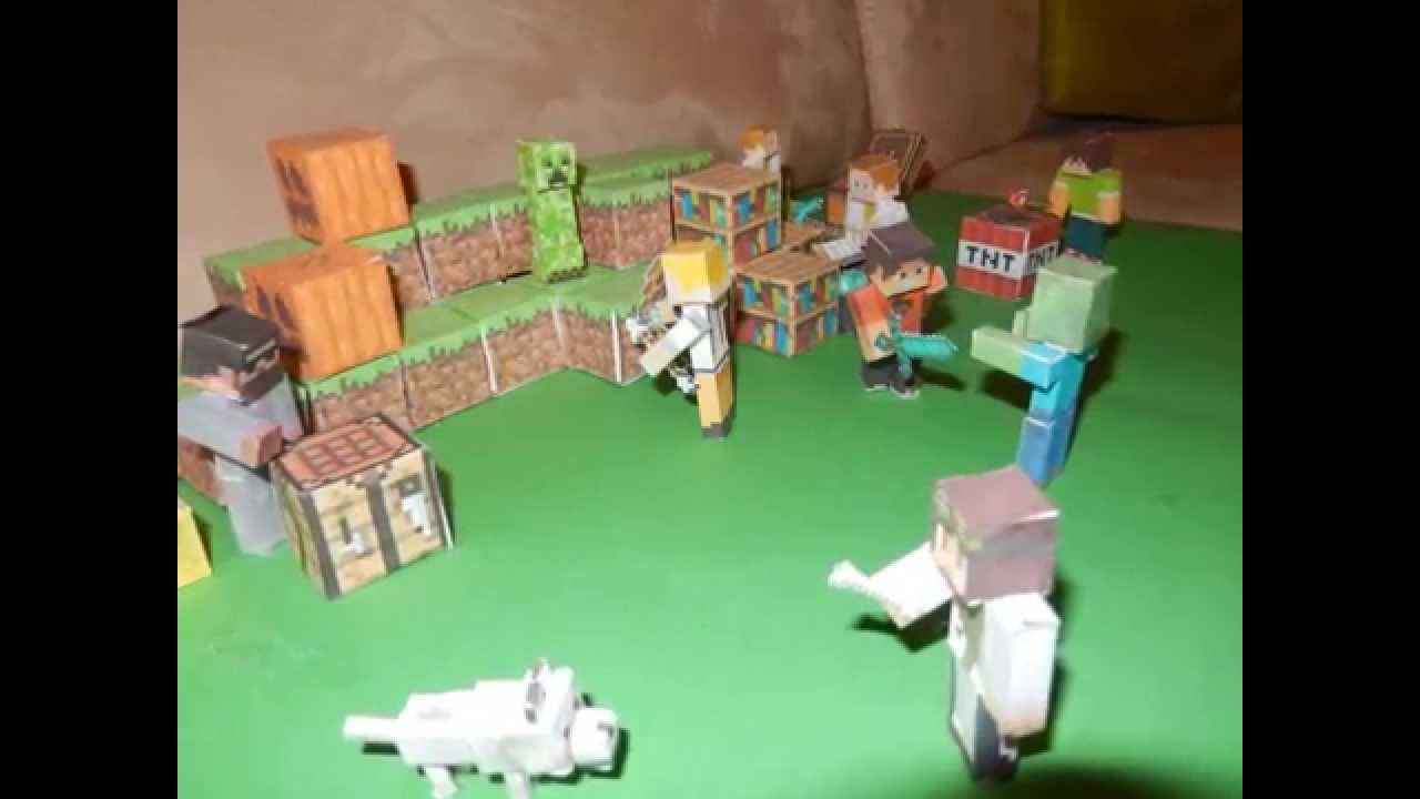 Papírové minecraft postavičky - YouTube