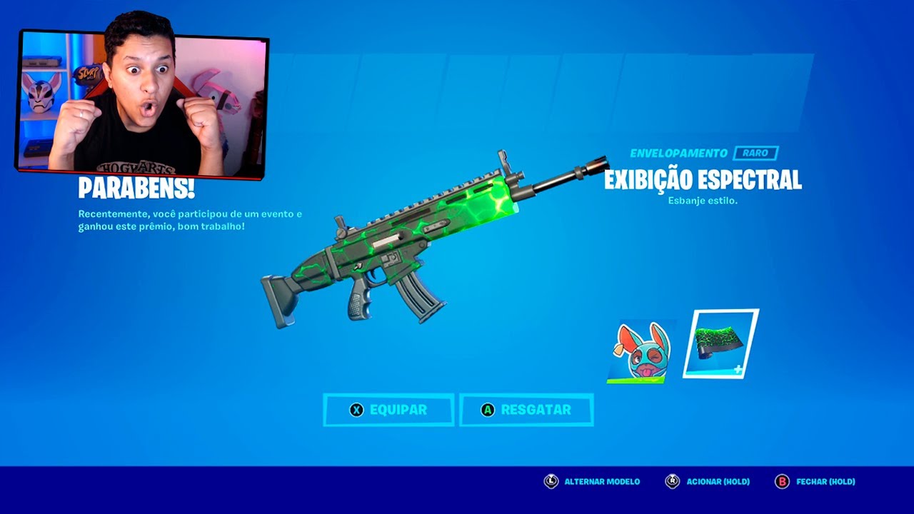 COMO PEGAR O NOVO ENVELOPAMENTO GRATIS AGORA NO FORTNITE! - YouTube