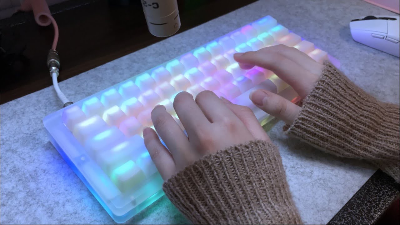 RGB Acrylic Keyboard l Milk Fog Thocc ☁️ - YouTube