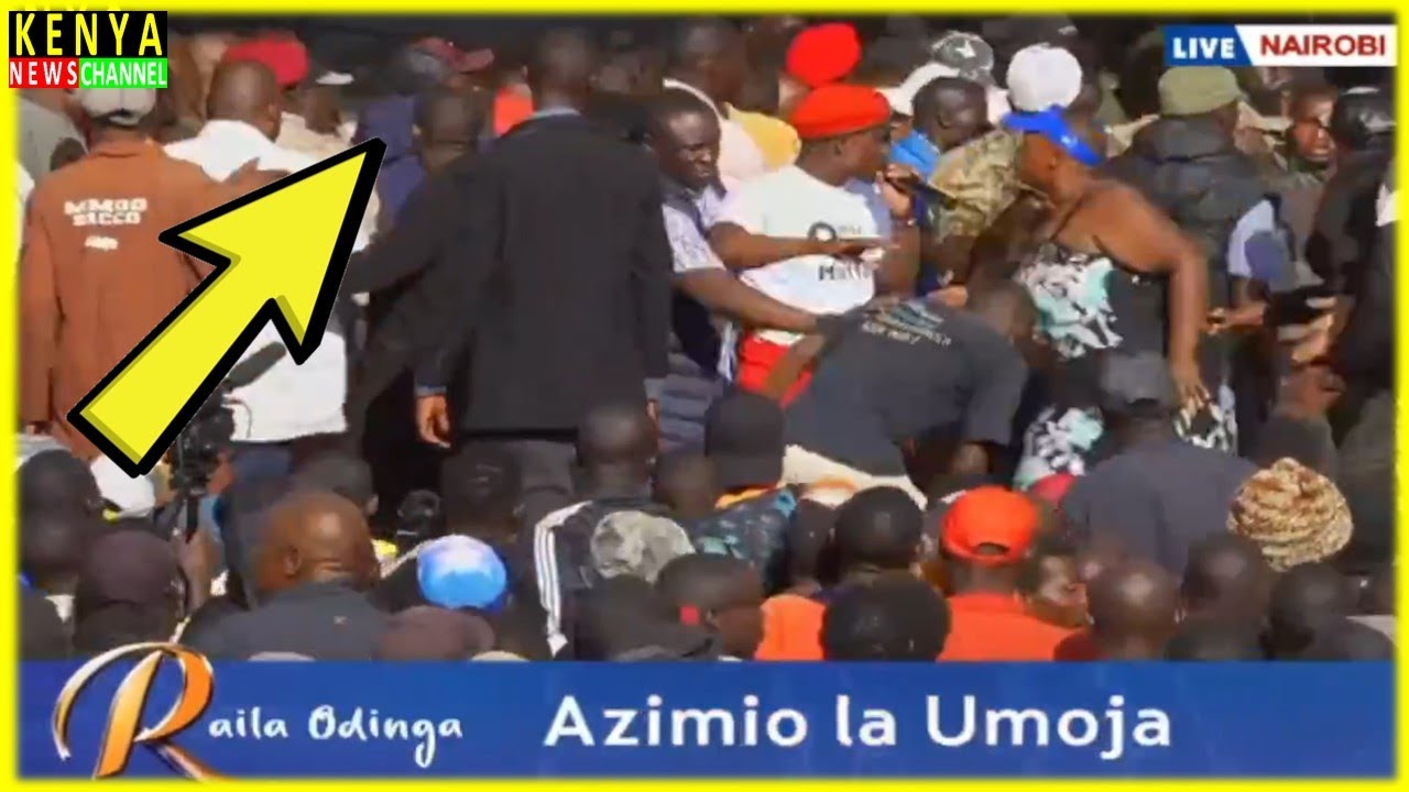 RAILA & AZIMIO LEADERS RUN TO SAFETY AFTER GOONS INVADE PODIUM AT ...
