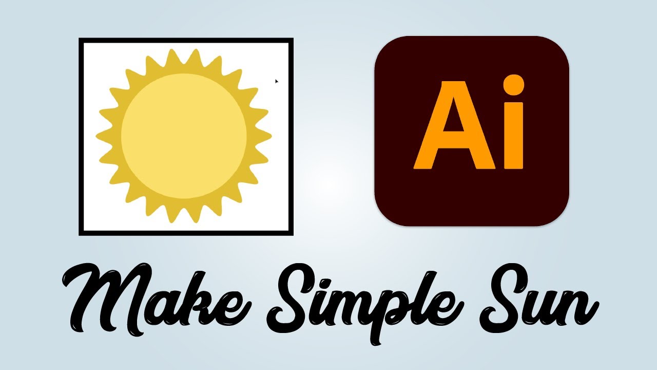 How to make simple Sun in Adobe Illustrator - YouTube