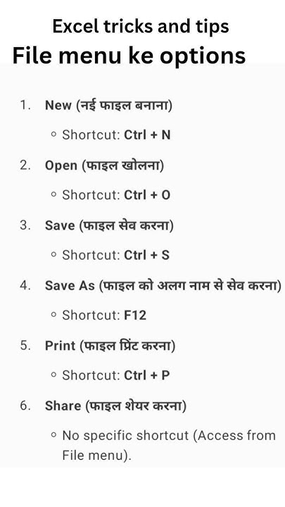 File menu explained in excel | file menu ke options | excel most useful ...
