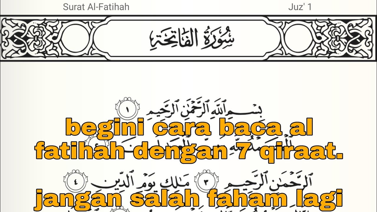 cara membaca surat al fatihah dengan 7 qiraat - YouTube
