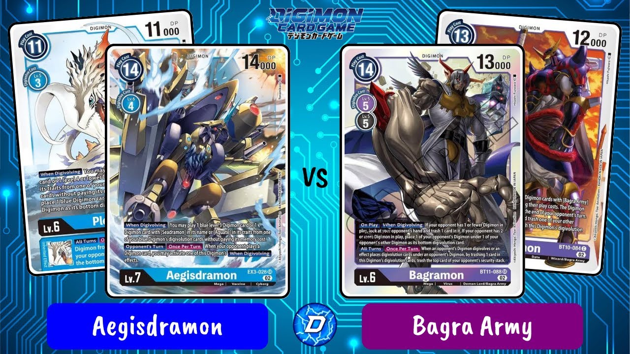 Aegisdramon vs Bagra Army (BT11) - Digimon Card Game - YouTube