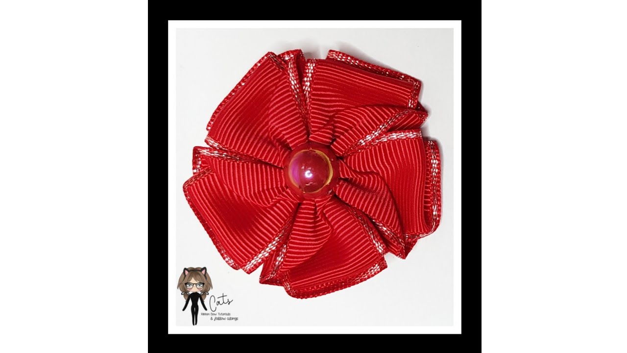 NEW RIBBON HAIR BOW TUTORIAL ||DIY easy 1" ribbon flower tutorial - YouTube