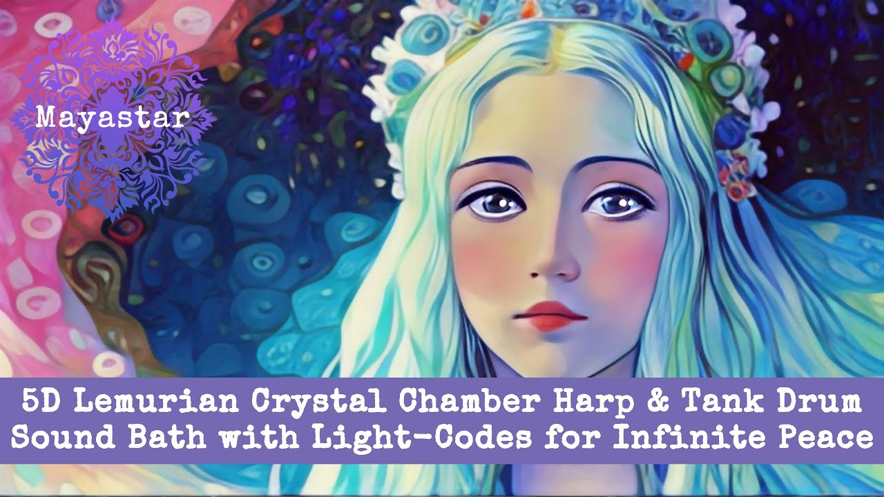5D Lemurian Crystal Chamber Light-Codes for Healing & Peace Sound Bath Ambient Music Harp ...