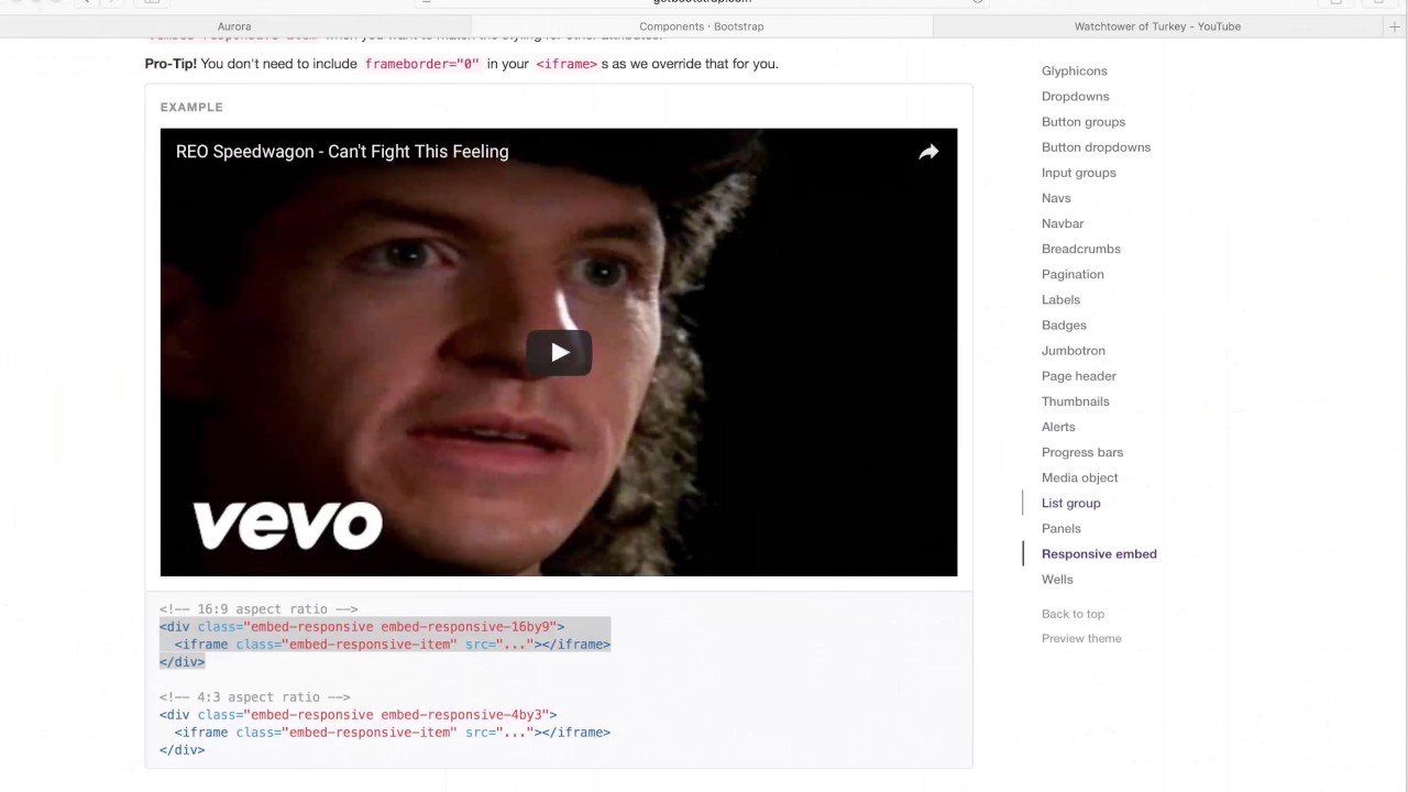 Bootstrap Components Responsive Embed YouTube Bootstrap Components Responsive Embed YouTube