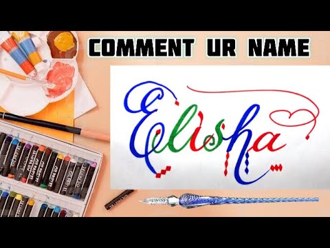 Elisha Name Signature Calligraphy Status | How to Draw, Cursive ...