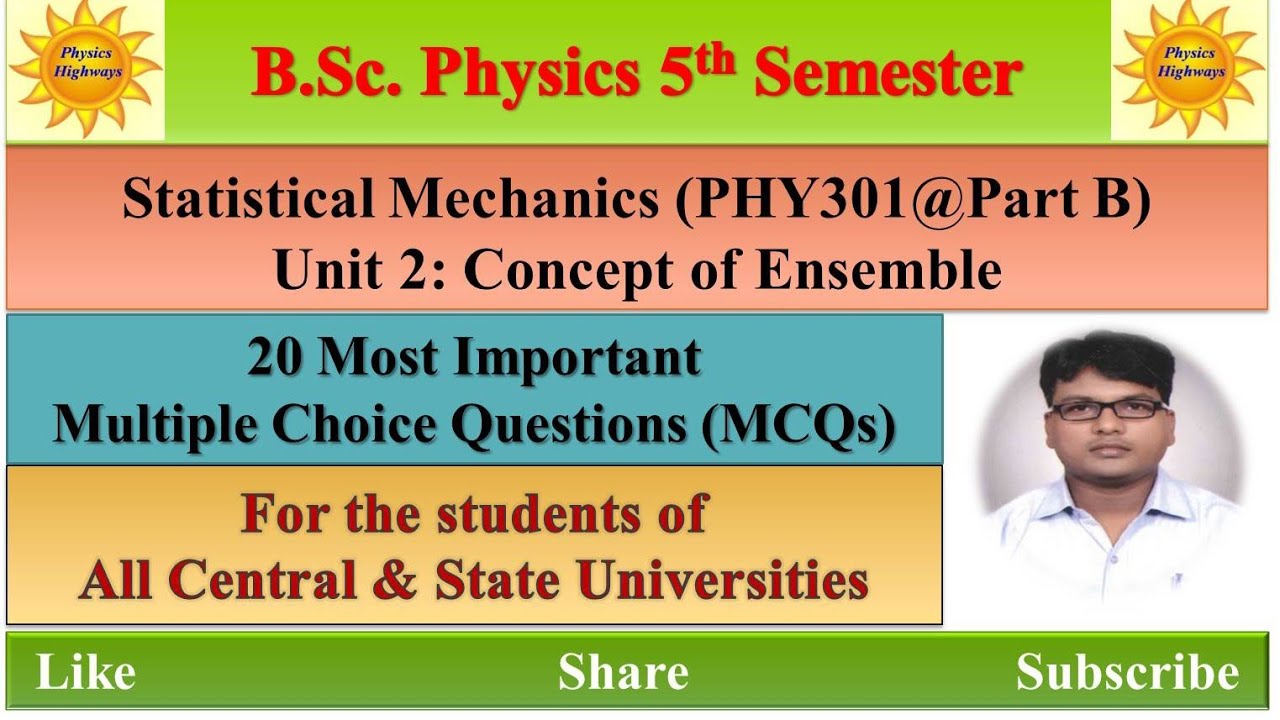 BSc Physics 5th semester| Statistical Mechanics: Concept of Ensemble ...