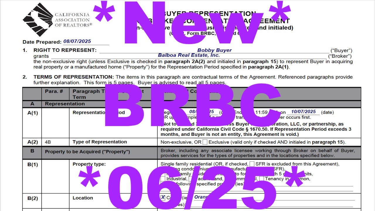 *New* BRBC Buyer Representation Agreement 06/25 Update - Easiest ...