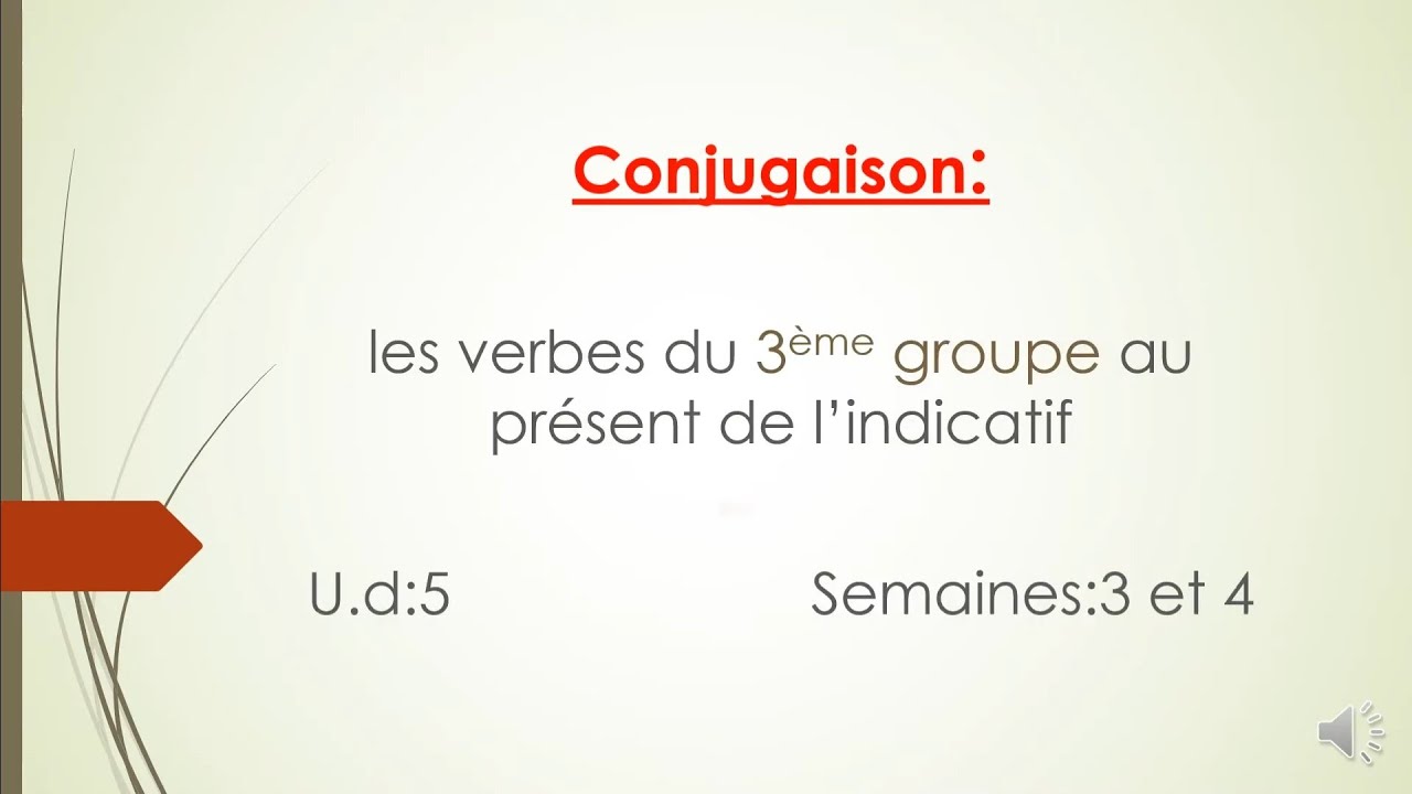 les verbes du troisième groupe au présent - YouTube