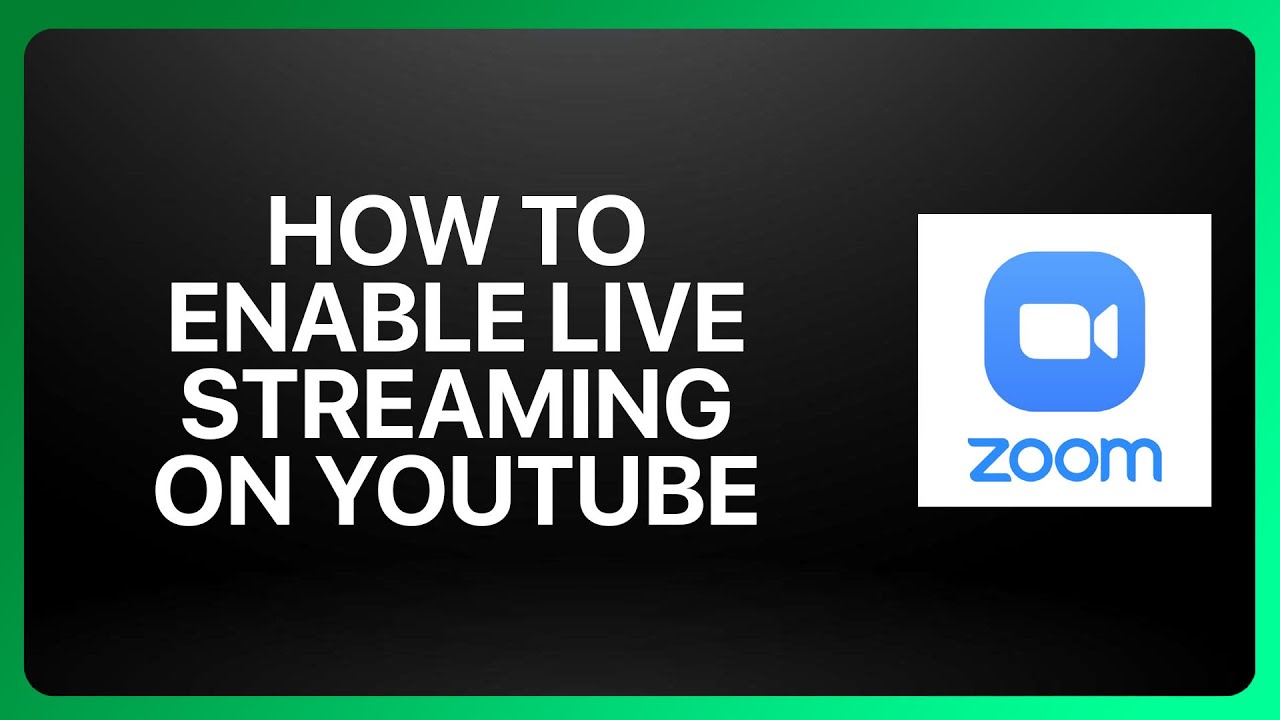 How To Enable Zoom Live Streaming On YouTube Tutorial - YouTube