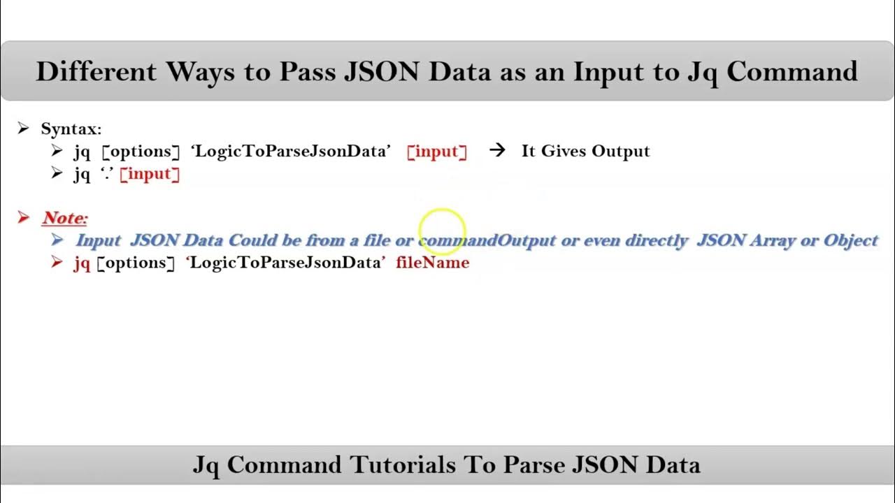 Section 4 Video 1 Different Ways To Pass Json Data As An Input To Jq Command Vrtechnologies