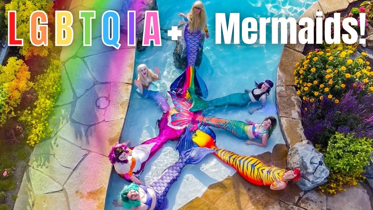 Rainbow Mermaid Pride Parade Swim! LGBTQIA+ - YouTube