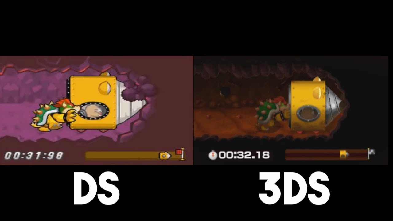 Mario & Luigi: Bowser's Inside Story 3DS vs. DS - Underground Tunnel ...