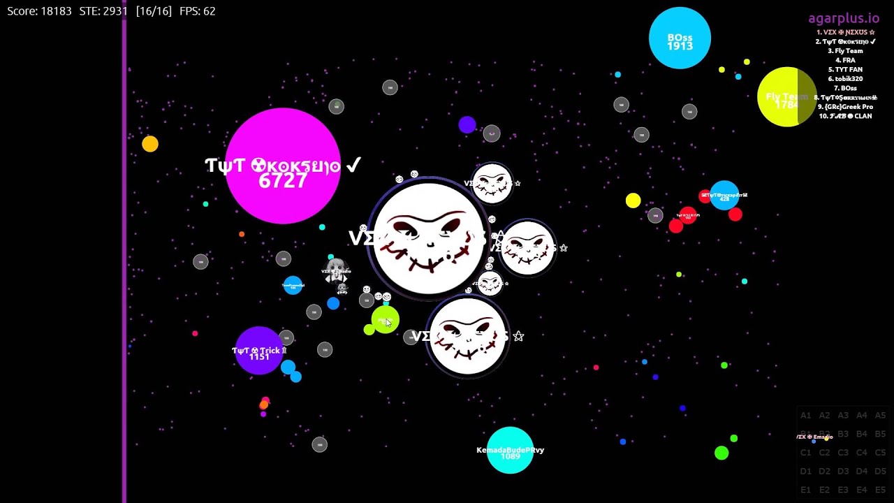 Agar.io 2 Gameplays Vex clan destroyed team and lobby ! - YouTube