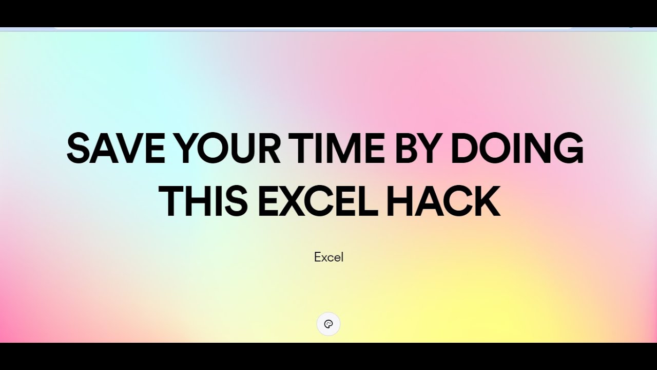 Excel Hack Youtube 3402