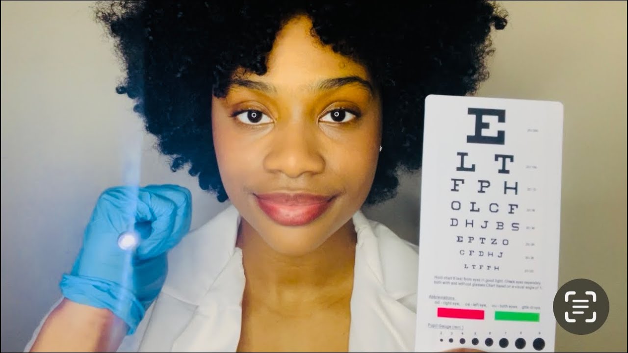 ASMR | EYE EXAM 3 (soft spoken, light, reading chart, close up) - YouTube