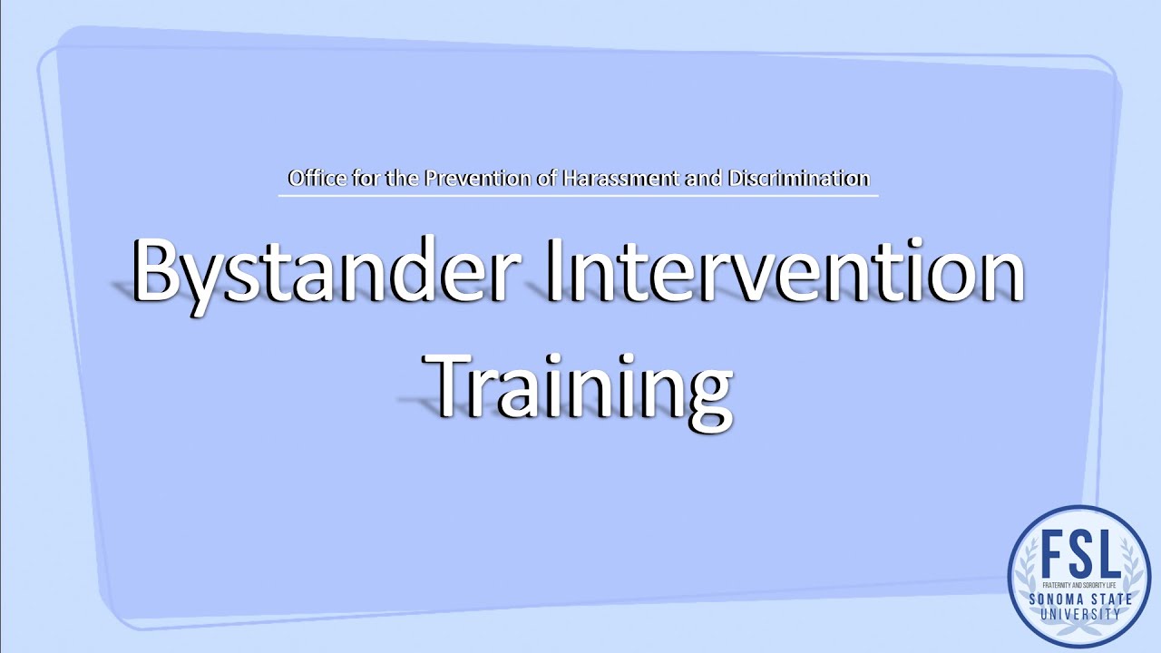 Bystander Intervention Training - YouTube