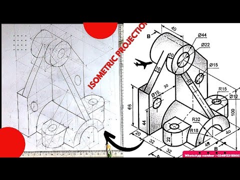 MACHINE PART Isometric Projection (ENGINEERING DRAWING)#wiselinkacademy ...