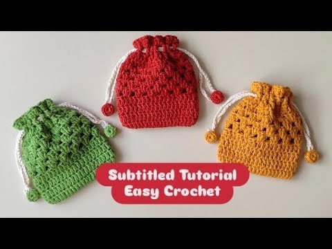 SUBTİTLED TUTORİAL❤ EASY CROCHET❤ ŞAHANE OLDU 💯ÖRGÜ CÜZDAN, KESE YAPIMI ❤Hediyelik Kese cüzdanlar 💯❤