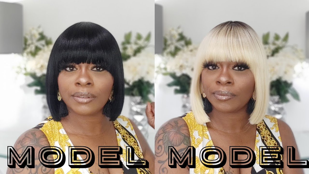 $14 SUMMER BOB|| MODEL MODEL CLEAN CAP WIG NUMBER 17|| PUT ON AND GO ...