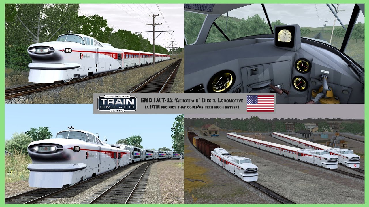 EMD LWT-12 'Aerotrain' Diesel Locomotive review ~ Train Simulator - YouTube