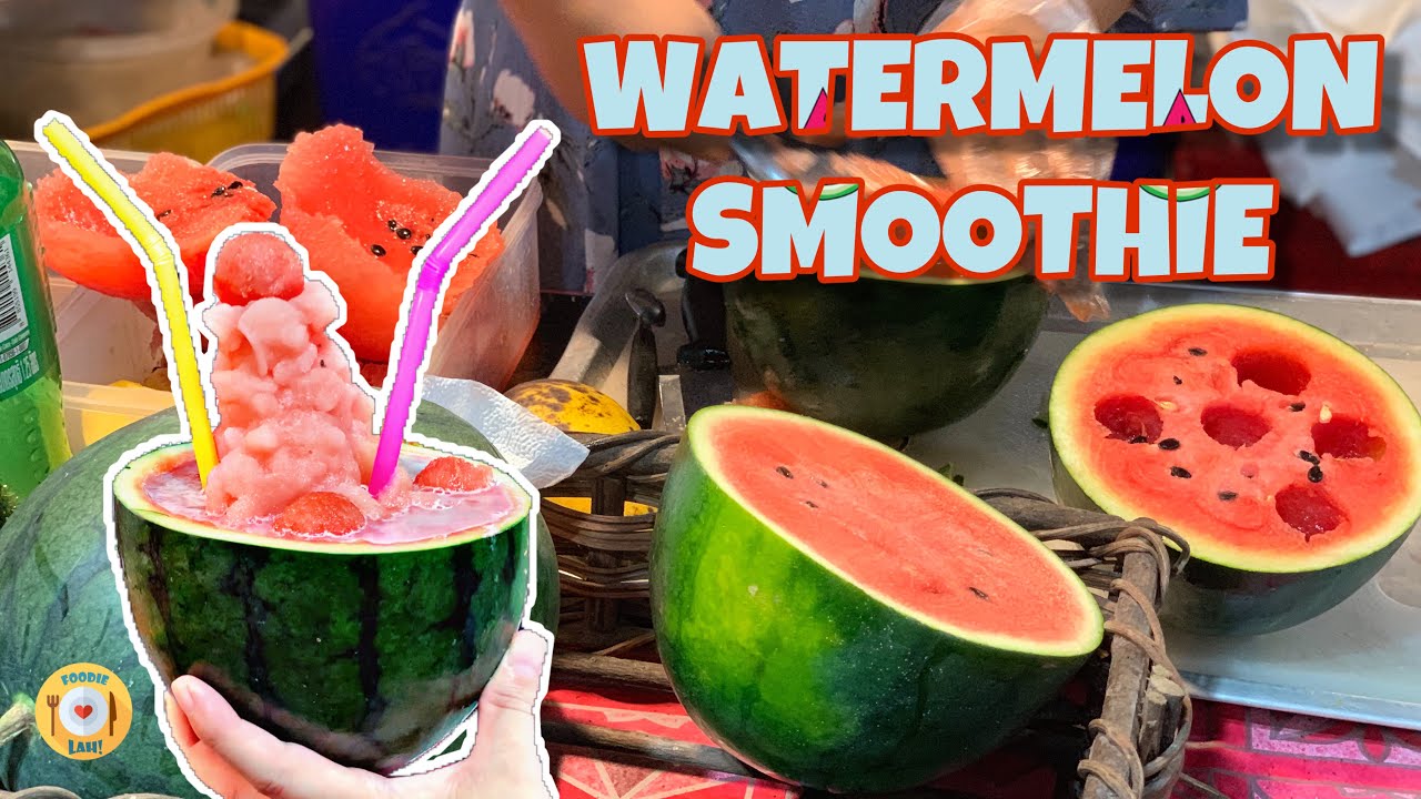 Watermelon Smoothie TangmoPan แตงโมปั่น Making at Thailand Krabi Ao ...