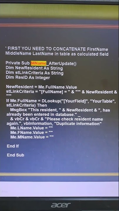 𝐌𝐒 𝐀𝐂𝐂𝐄𝐒𝐒 𝐕𝐁𝐀 𝐂𝐎𝐃𝐄: 𝐀𝐕𝐎𝐈𝐃 𝐃𝐔𝐏𝐋𝐈𝐂𝐀𝐓𝐄 𝐄𝐍𝐓𝐑𝐘 𝐖𝐈𝐓𝐇 𝐅𝐔𝐋𝐋𝐍𝐀𝐌𝐄 - YouTube