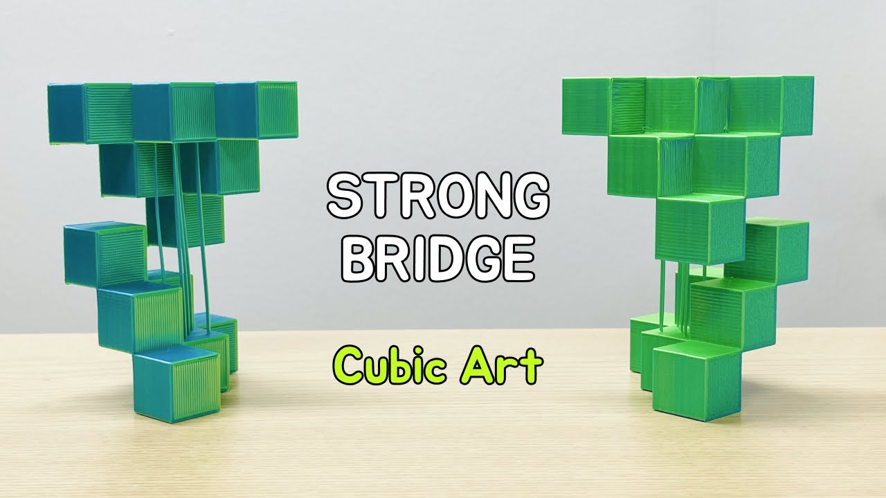 Strong bridge cubic art - Cura setting for 3D printing - YouTube
