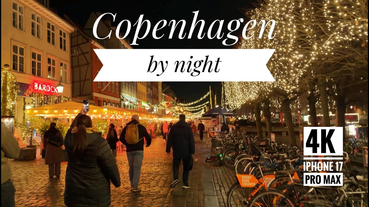 4K Copenhagen Night Walk | Stroget, Kongens Nytorv & Nyhavn | Magical ...