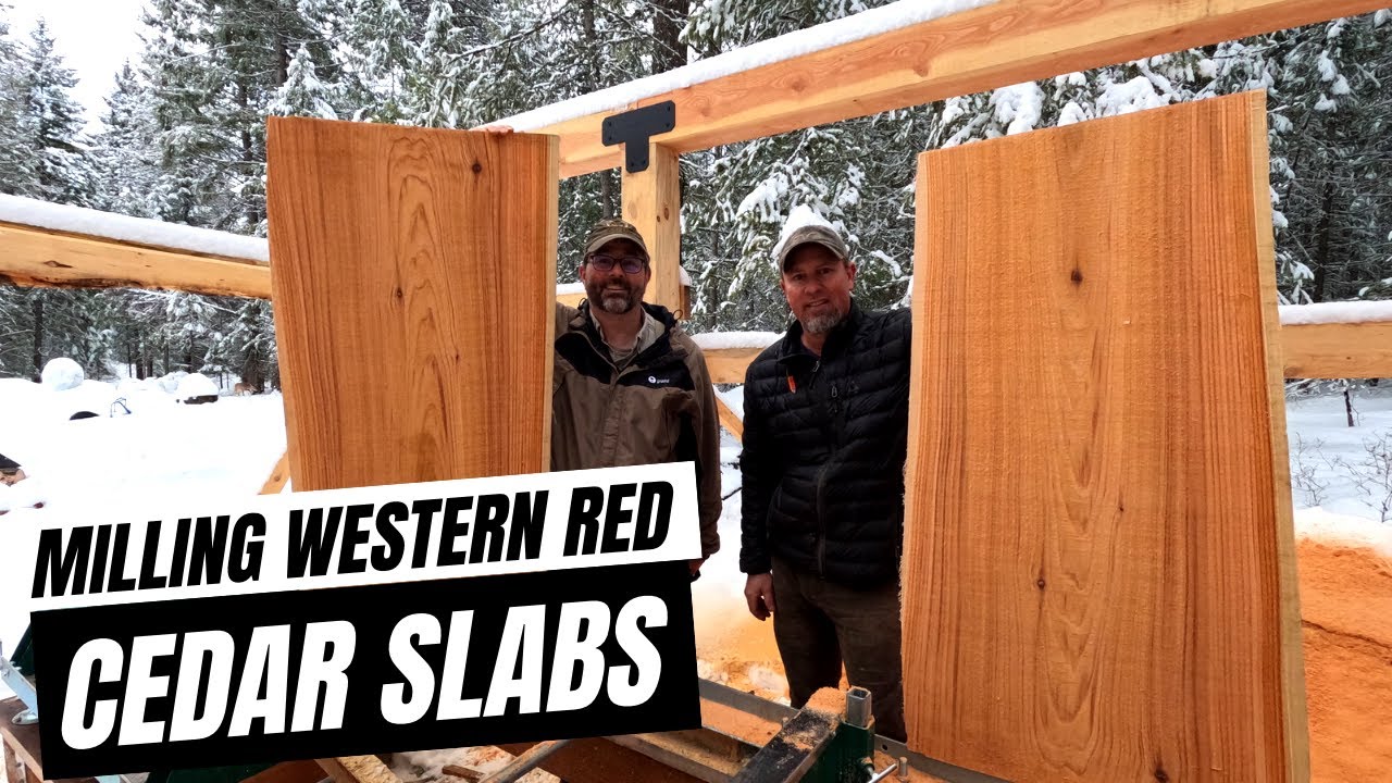 Making Cedar Slabs // Woodland Mills // Sawmill // Homemade Cedar Slabs ...