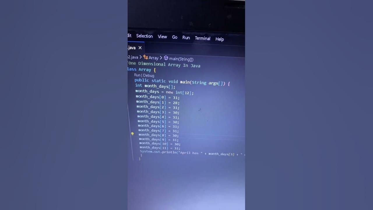 One Dimensional Array In Java 1darray Array Arrayinjava Bca Shorts Coding Youtube