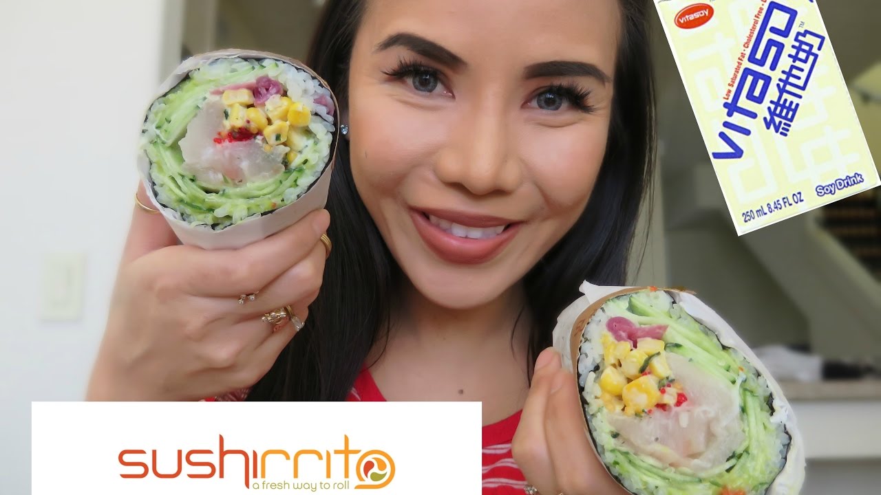 English Mukbang | Sushi Burrito | Sushiritto | (Eating Show) - YouTube