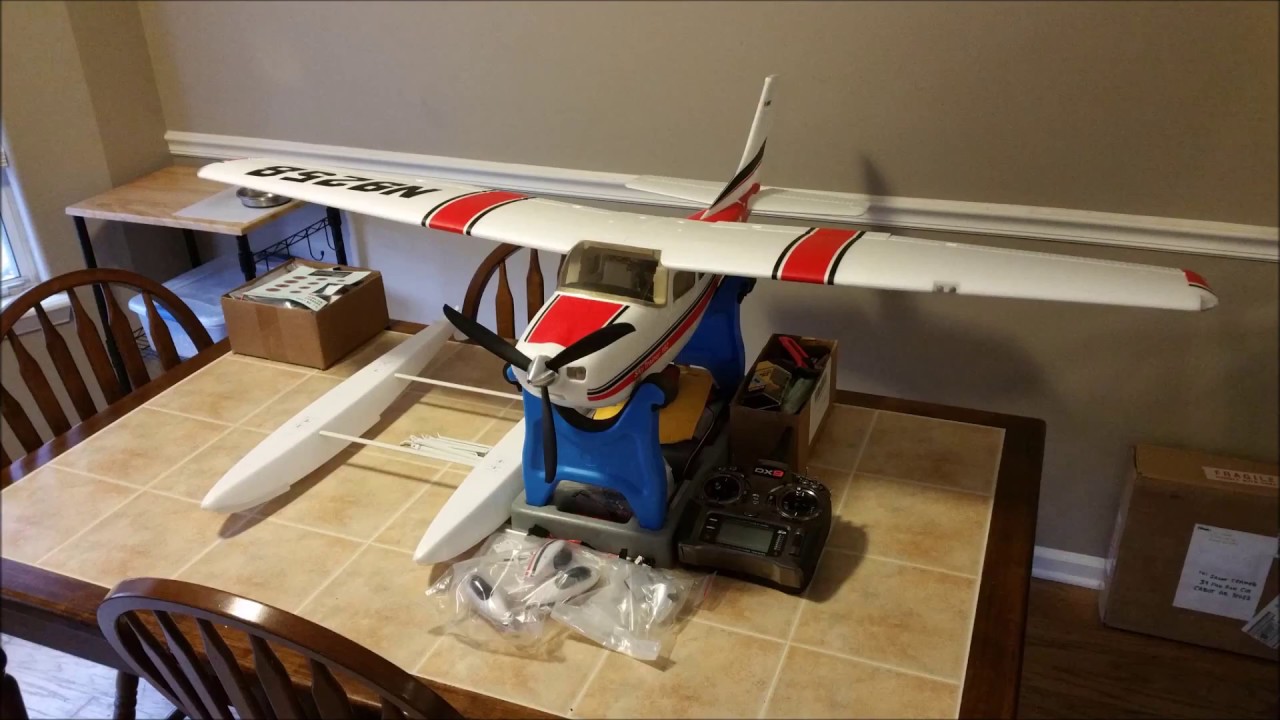 FMS Skytrainer 182 Float Install Tutorial - YouTube