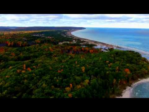 Must See Aerial Fall Footage of Platte River Point 4K Pure Michigan ...