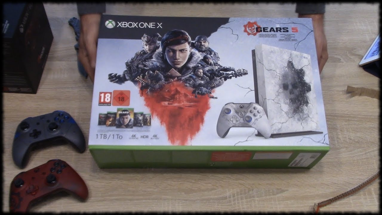 [UNBOXING] XBOX One X Gears 5 Limited Edition + Controle Elite Xbox One ...