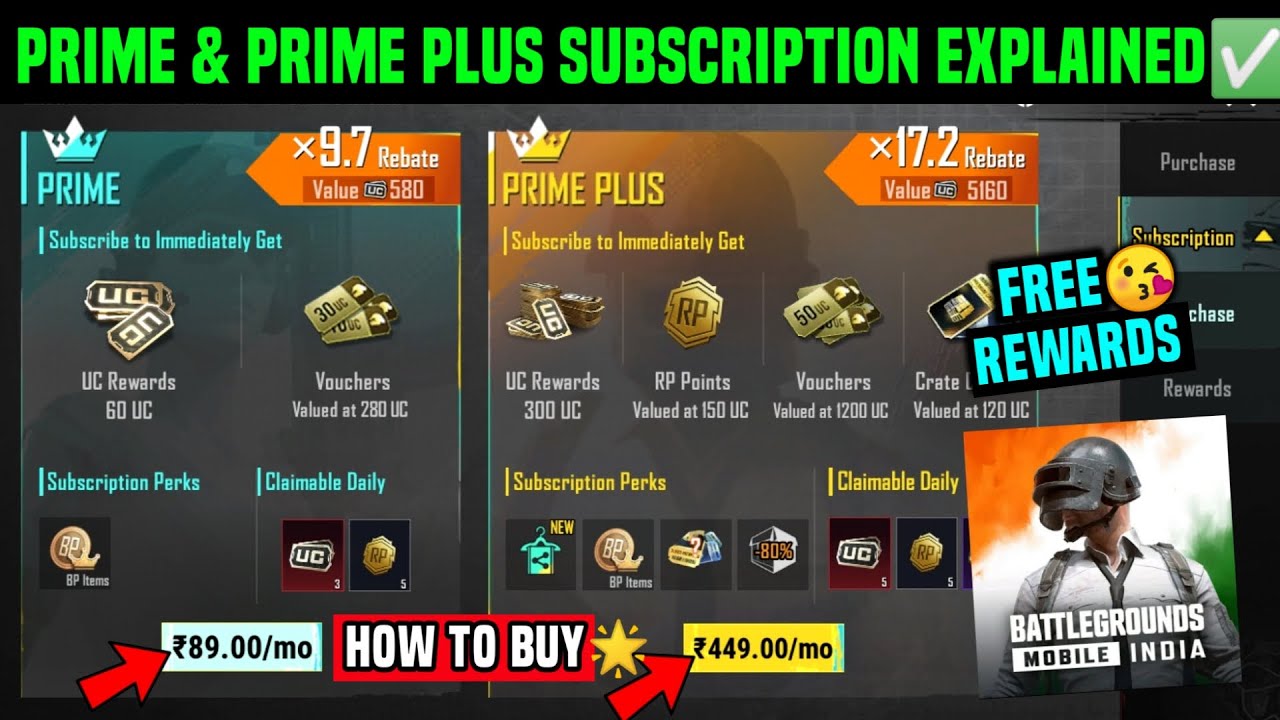 BGMI PRIME & PRIME PLUS SUBSCRIPTION EXPLAINED | HOW TO BUY PRIME ...