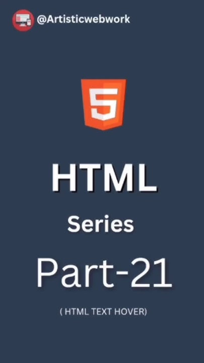 HTML SERIES PART - 21 | TEXT HOVER EFFECT - YouTube