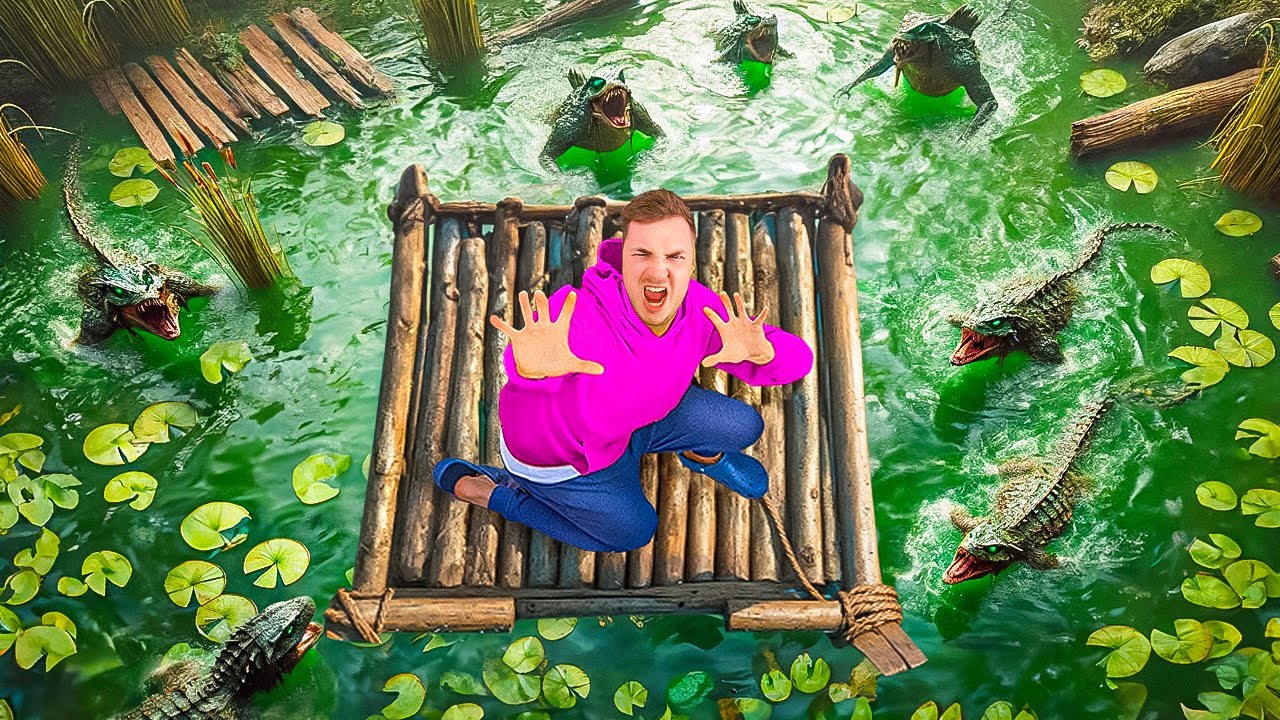 POND MONSTER RAFT SURVIVAL! CATCHING THE POND MONSTER! - YouTube