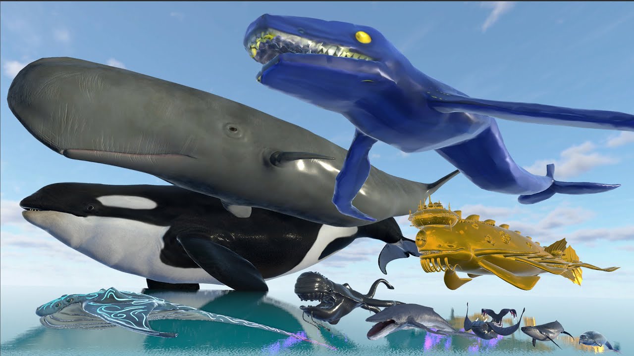 Real, Mythical, Monster Whales Size Comparison - 3D Sea Monster ...