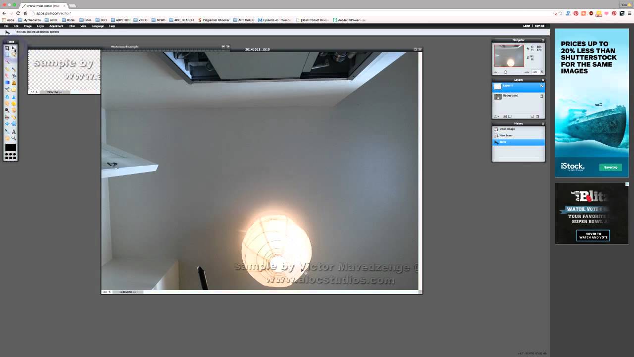 How to watermark an image with Pixlr - YouTube