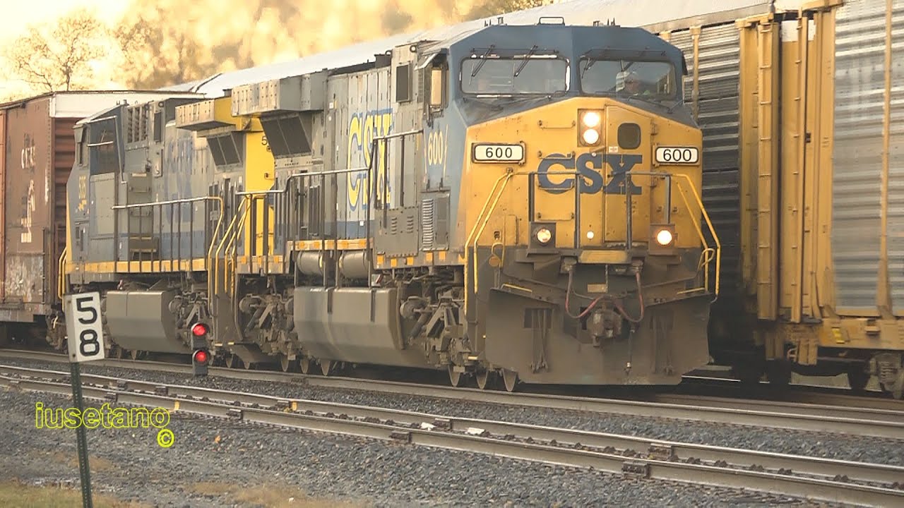(3) CSX Auto Racks Meet Mixed Freight @ Westfield Oct. 26 2015 - YouTube